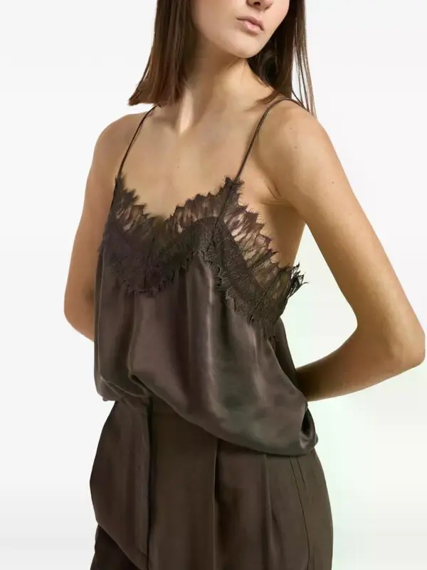 IRO PARIS Lace Trim Top