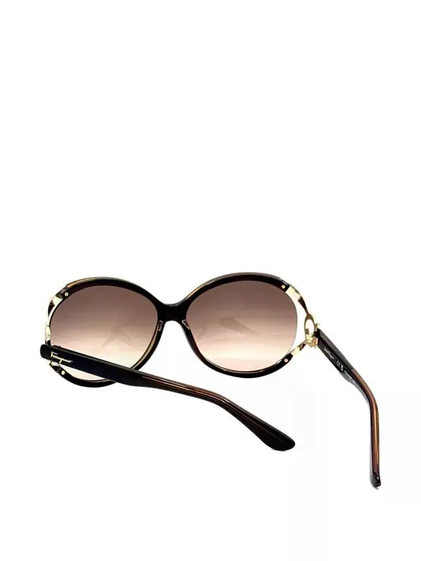 FERRAGAMO Oval-frame Sunglasses