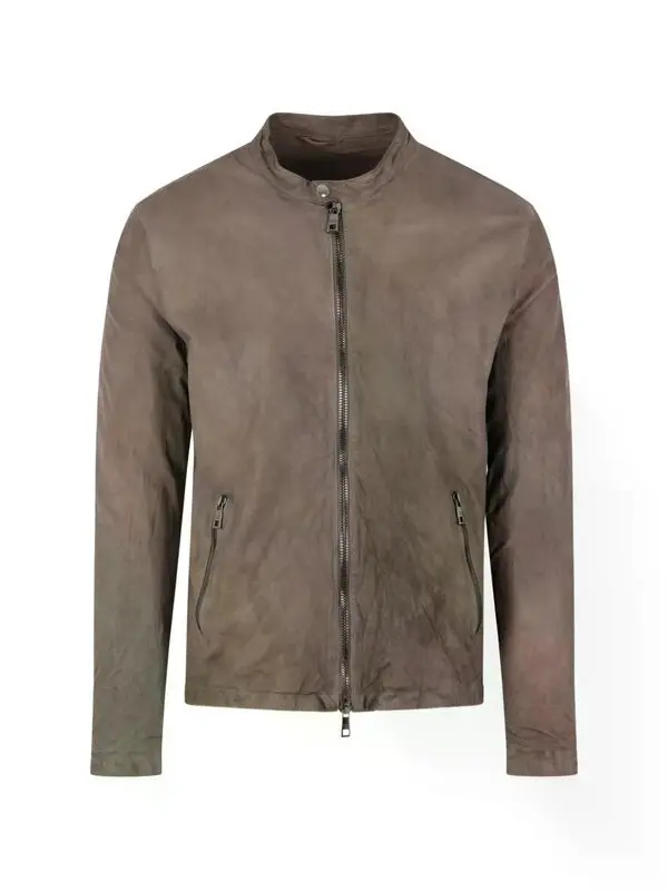 GIORGIO BRATO Zip Lamb Leather Jacket