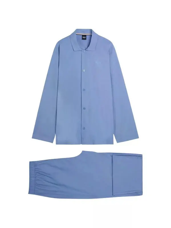 BOSS Button Long-sleeved Pyjama Set - Blue