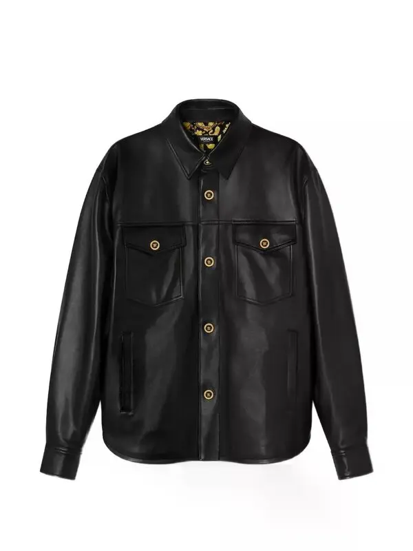 Versace Leather Shirt Jacket