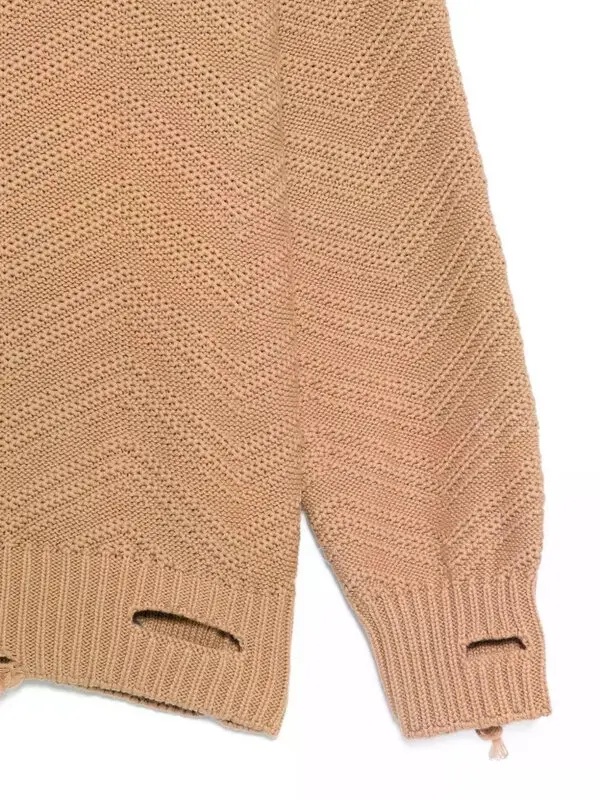 LANEUS Zigzag Knit Sweater