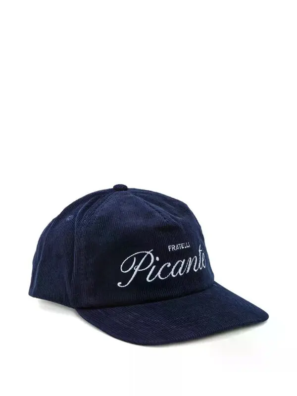 PICANTE Logo-embroidered Corduroy Cap - Blue