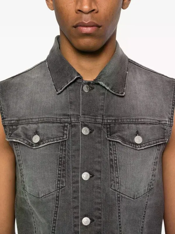Helmut Lang 1990s Distressed Denim Vest