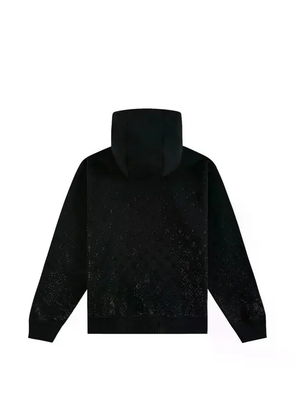 Casablanca Crystal Monogram Zip-up Hoodie - Black