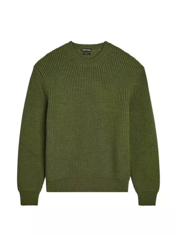 TOM FORD Ribbed-knit Crew-neck Sweater - Green