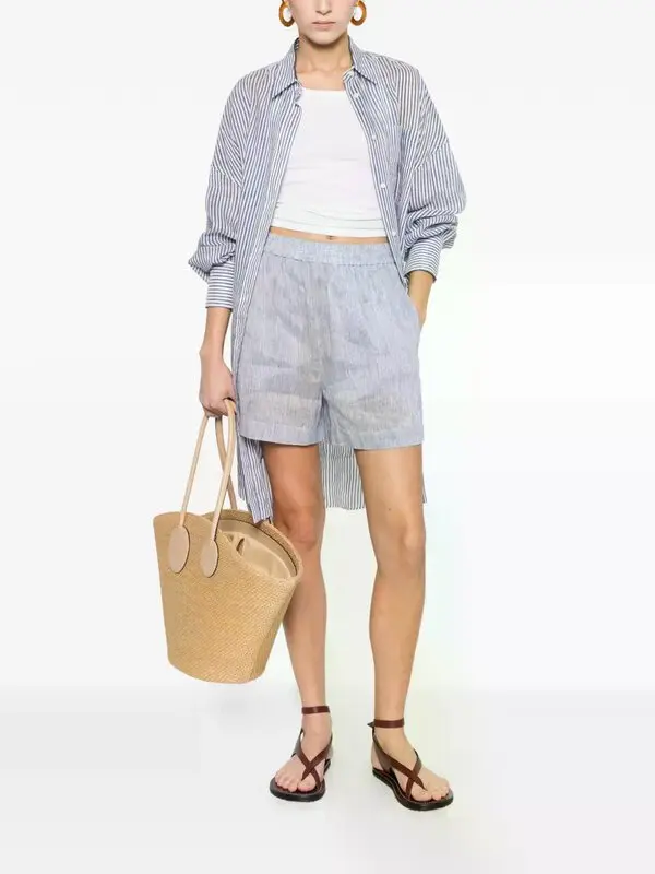 Brunello Cucinelli Striped Elasticated Shorts - White
