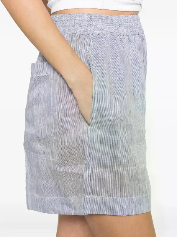 Brunello Cucinelli Striped Elasticated Shorts - White