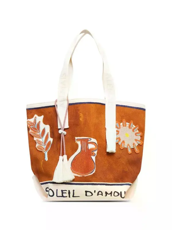 ALEMAIS Soleil D'amour Patch Tote Bag - Brown