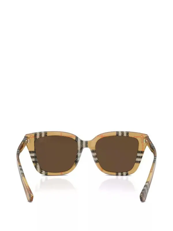 Burberry Square-frame Checkered Sunglasses - Brown