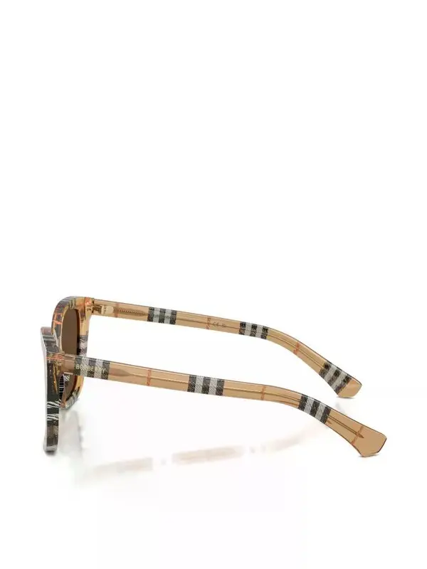 Burberry Square-frame Checkered Sunglasses - Brown
