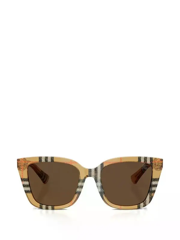 Burberry Square-frame Checkered Sunglasses - Neutrals