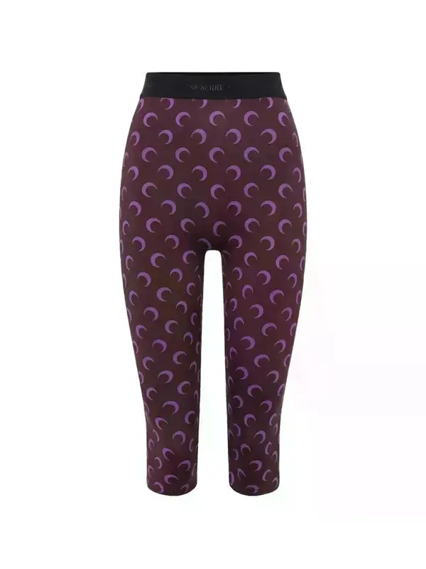 MARINE SERRE Crescent-pattern Cropped Leggings