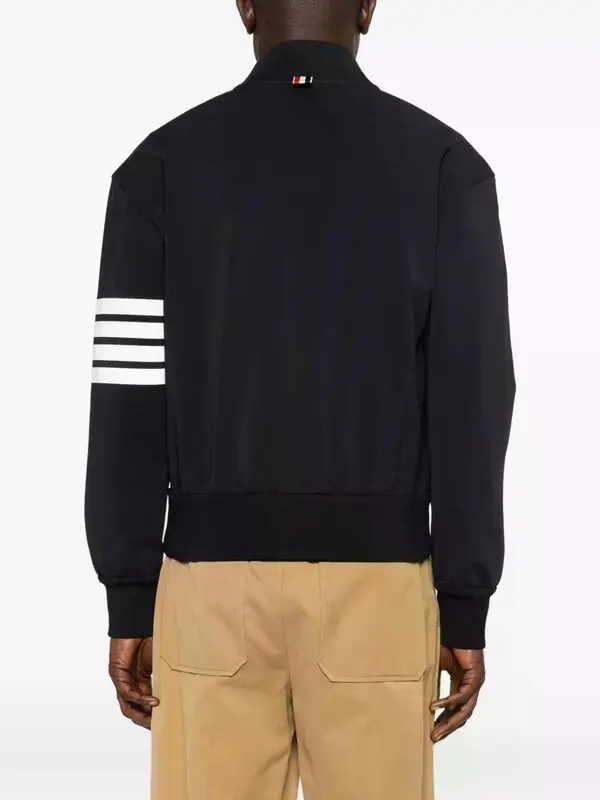 Thom Browne Reflective 4-bar Bomber Jacket - Blue