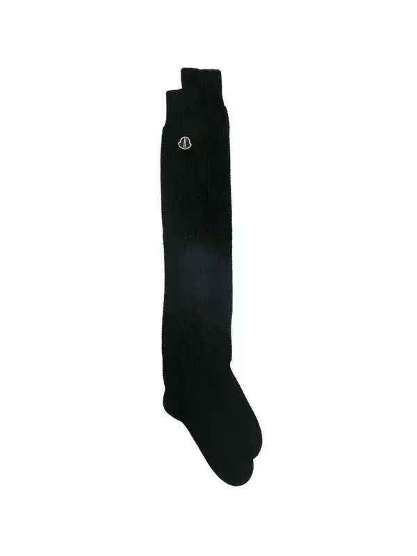 MONCLER + RICK OWENS Logo-patch Socks - Black