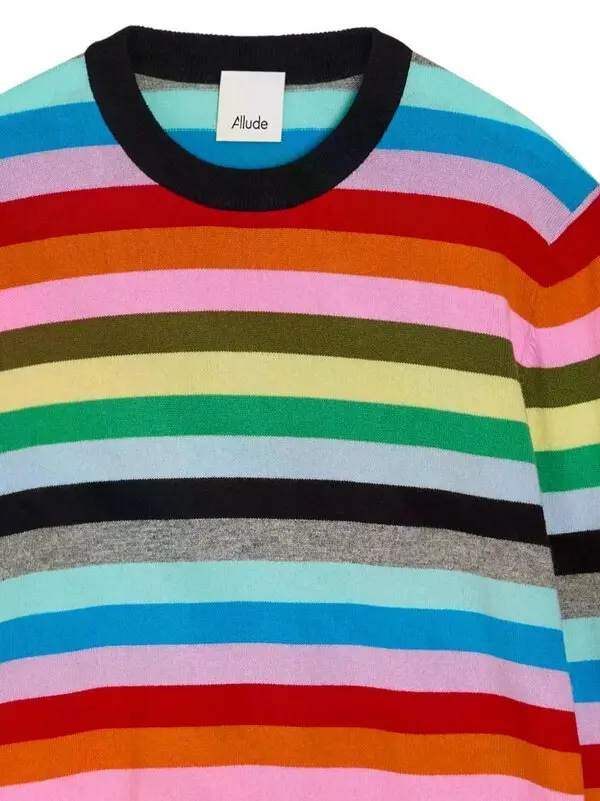 ALLUDE Striped Sweater - Red