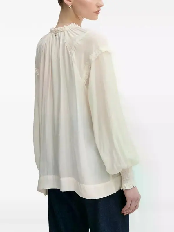 MOS MOSH Long Sleeve Ruffled Blouse