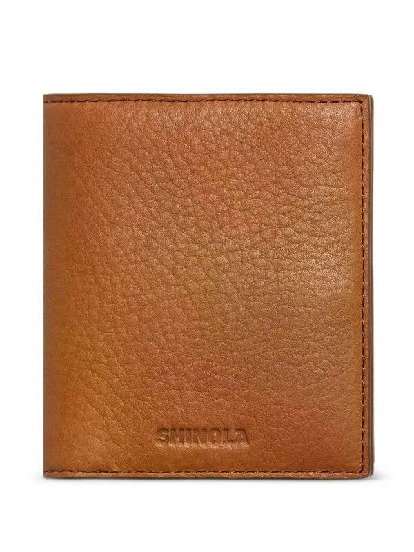Shinola Coin Bifold Leather Wallet - Neutrals