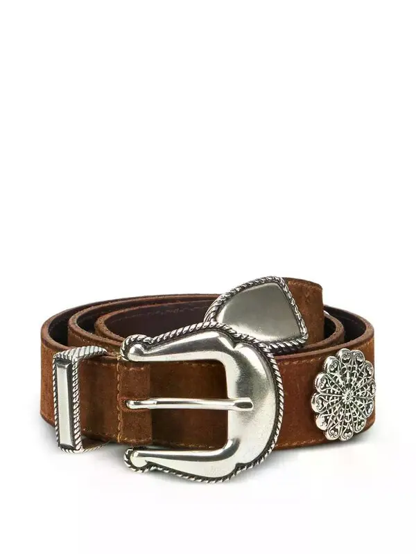 FORTELA Candis Buckle Appliquéd Belt - Brown