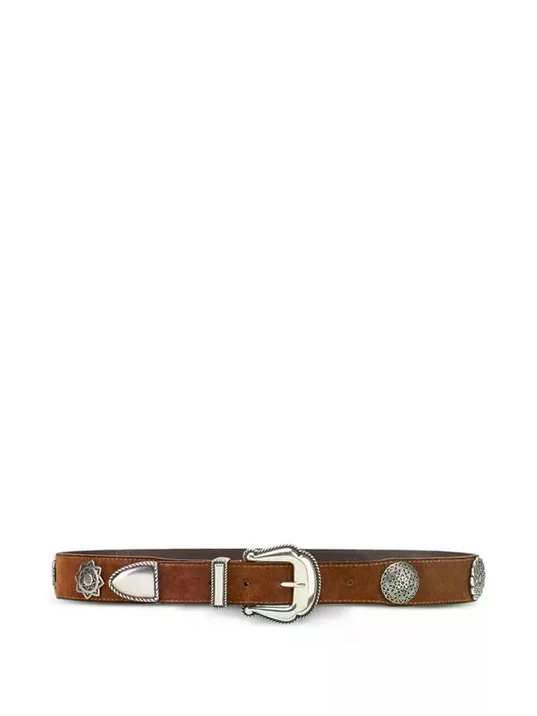 FORTELA Candis Buckle Appliquéd Belt - Brown