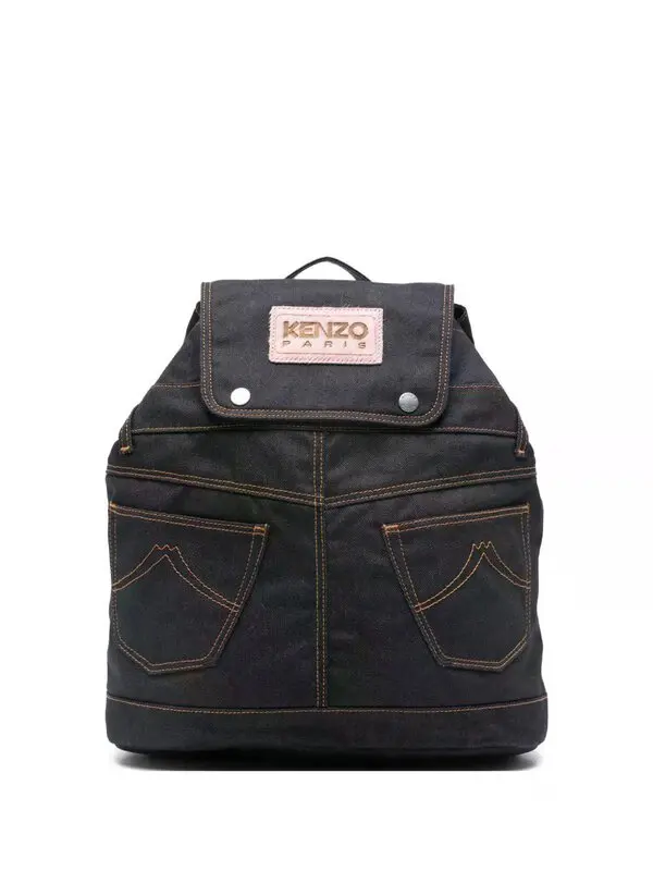Kenzo Logo-patch Backpack - Blue