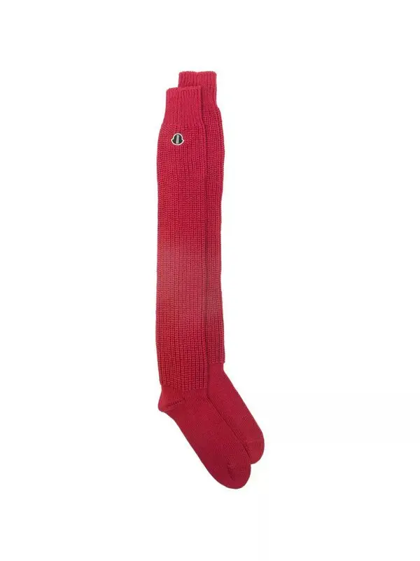MONCLER + RICK OWENS Hiking Logo-patch Socks - Red