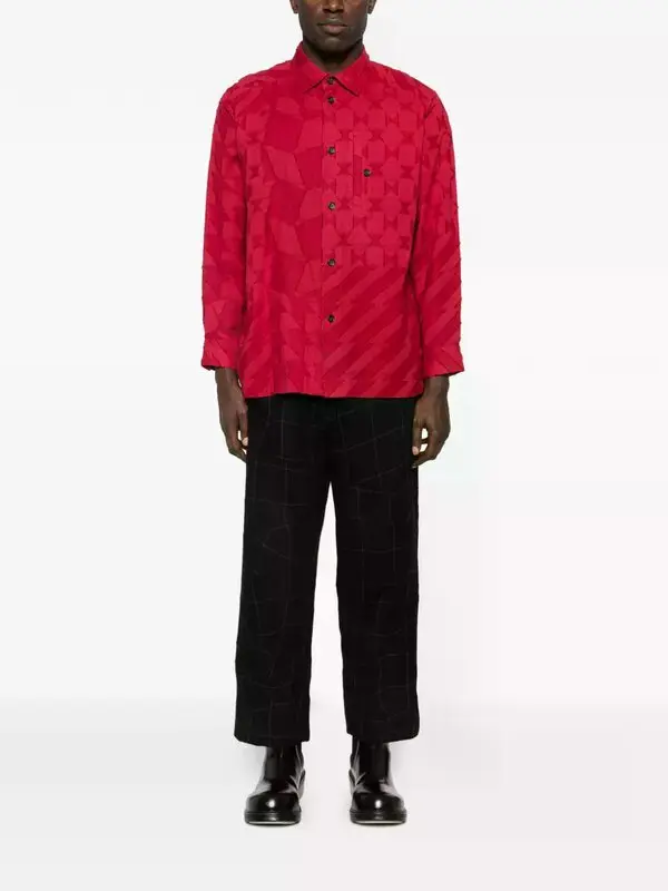Issey Miyake Geometric Cut Jacquard Shirt