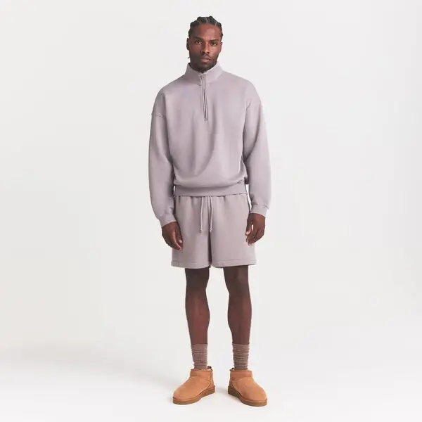 SKIMS Fleece Lounge Relaxed Quarter Zip - Shadow