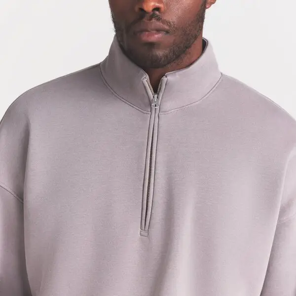 SKIMS Fleece Lounge Relaxed Quarter Zip - Shadow
