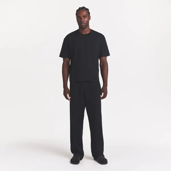 SKIMS Relaxed Fit Heavyweight Cotton Pants - Obsidian