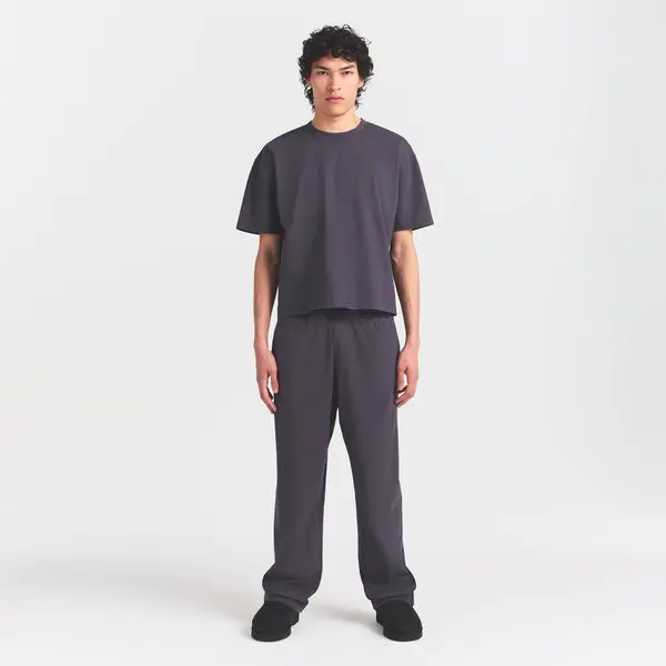 SKIMS Relaxed Heavyweight Cotton Pants - Raven