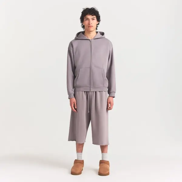 SKIMS Fleece Lounge Relaxed Long Short - Shadow