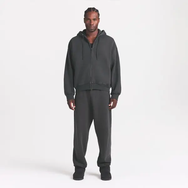 SKIMS Heavyweight Fleece Zip-up Hoodie - Washed Onyx