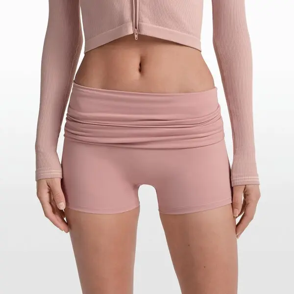 SKIMS 3" Foldover Matte Shorts - Himalayan