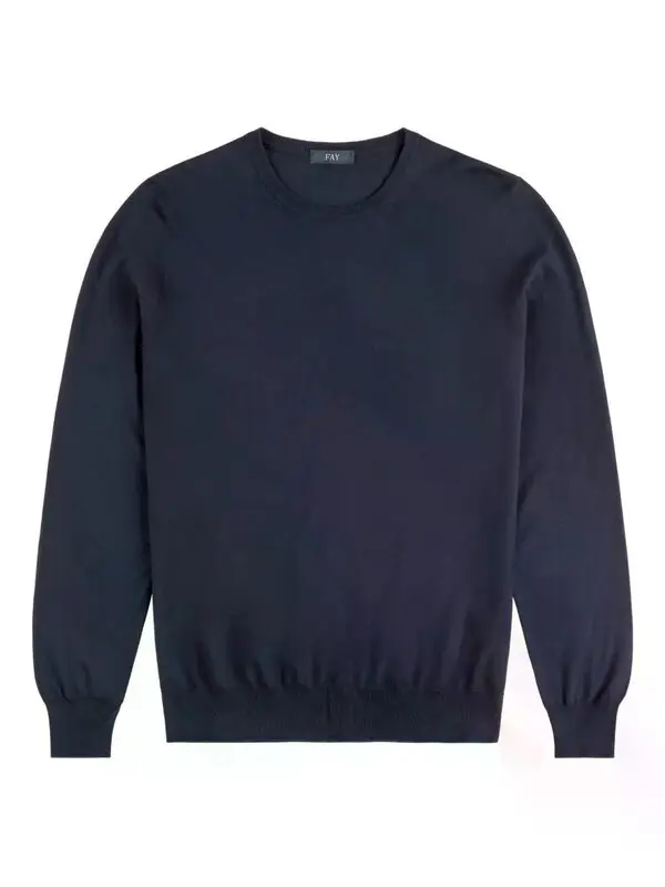 FAY Long-sleeve Crew Neck Sweater - Blue