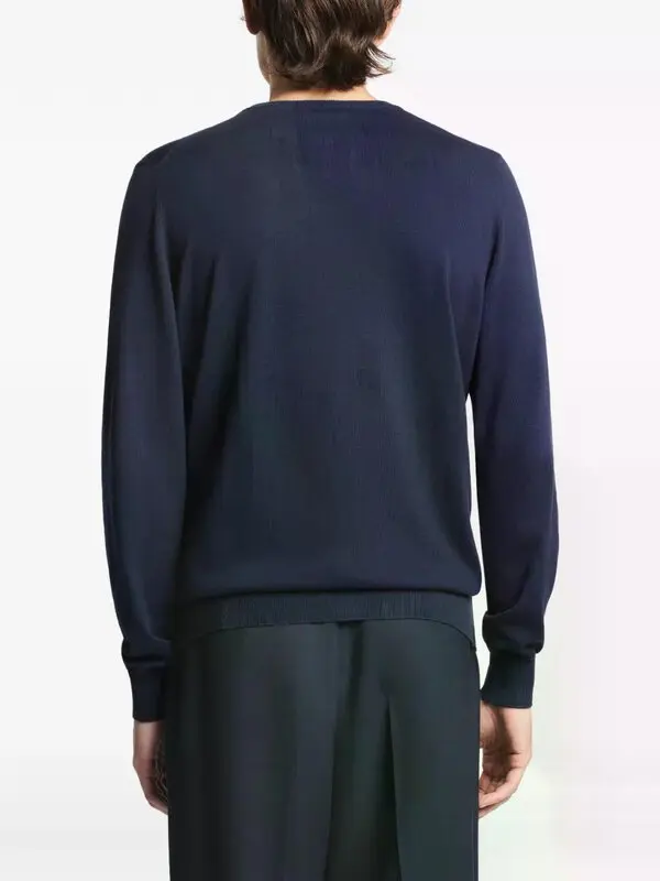 FAY Long-sleeve Crew Neck Sweater - Blue
