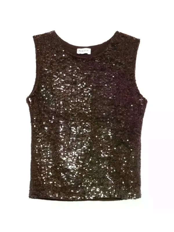P.a.r.o.s.h Sequin Embellished Top - Brown
