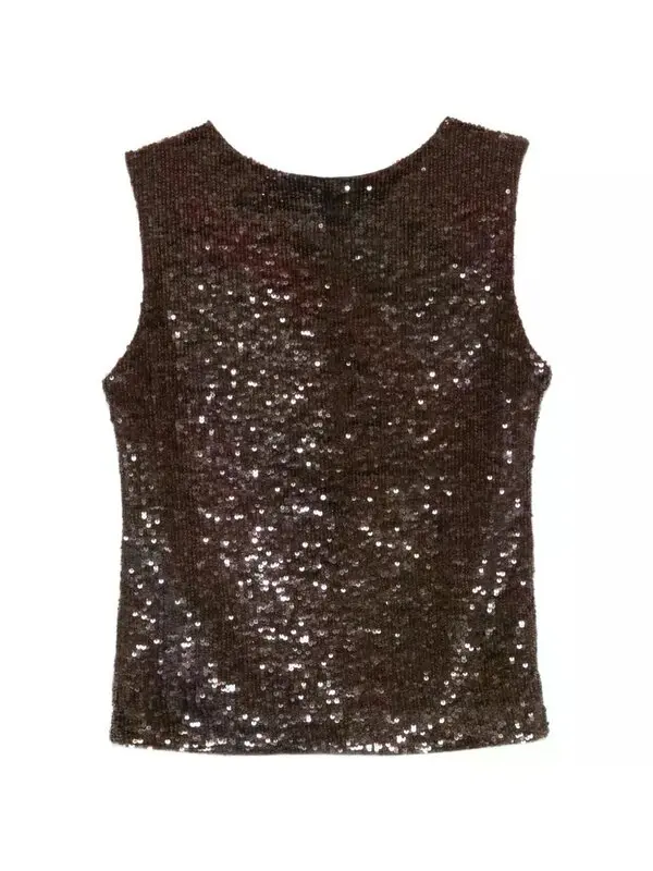 P.a.r.o.s.h Sequin Embellished Top - Brown