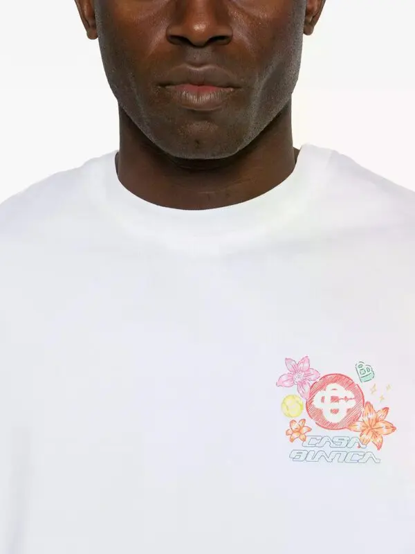 Casablanca Collage Cotton T-shirt - White