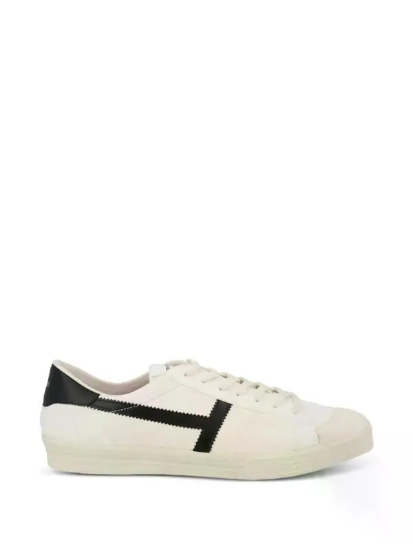 TOM FORD T-appliqué Leather Sneakers - Neutrals