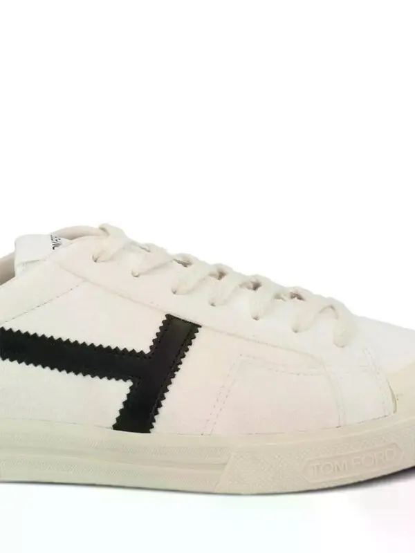 TOM FORD T-appliqué Leather Sneakers - Neutrals