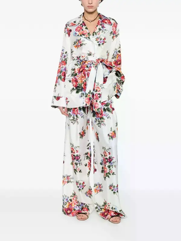 Dolce & Gabbana Bouquet-print Twill Shirt - White