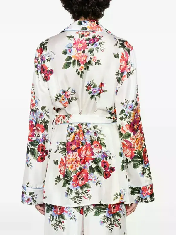 Dolce & Gabbana Bouquet-print Twill Shirt - White