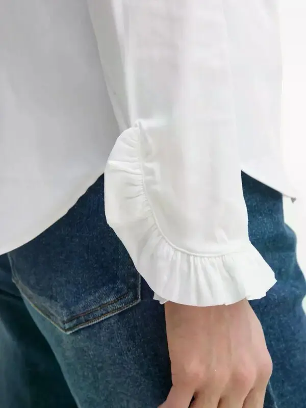 MOS MOSH Mattie Ruffled Cuffs Shirt - White