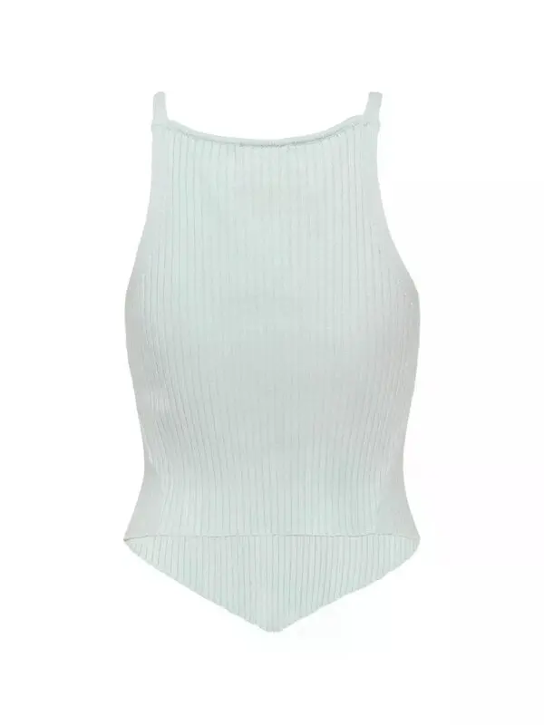 COURREGES Pointy Rib Knit Top - Green