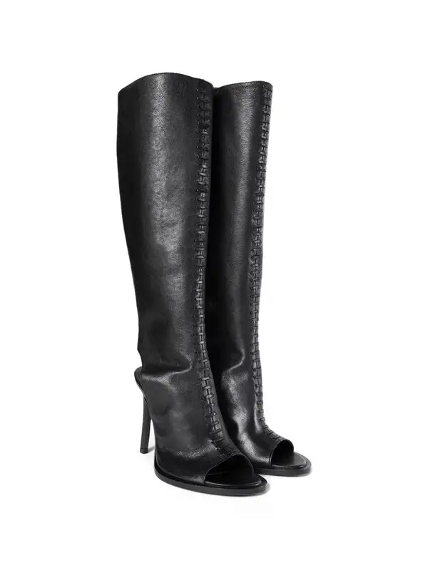 ANN DEMEULEMEESTER Seria Leather Open-toe Pumps