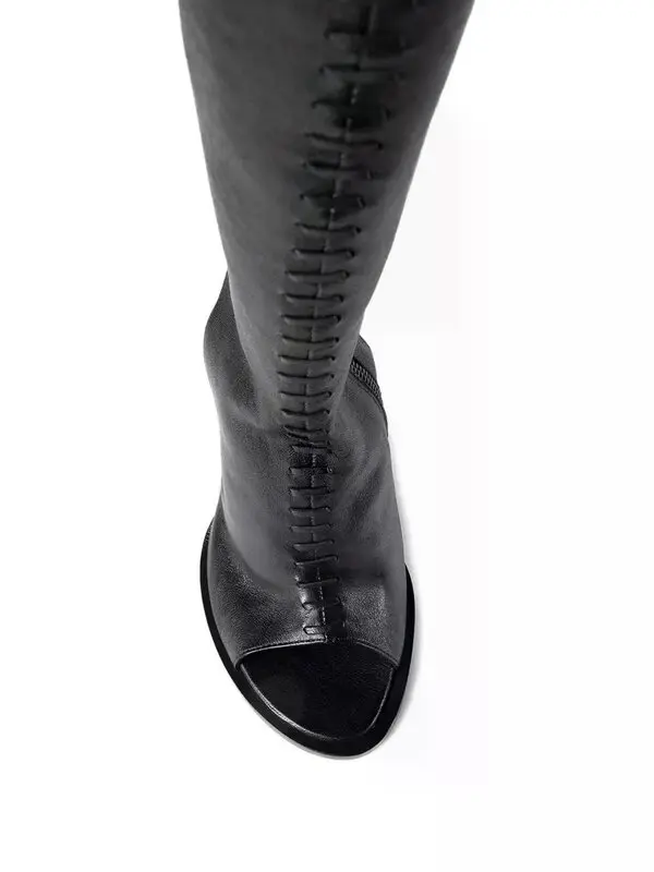 ANN DEMEULEMEESTER Seria Leather Open-toe Pumps