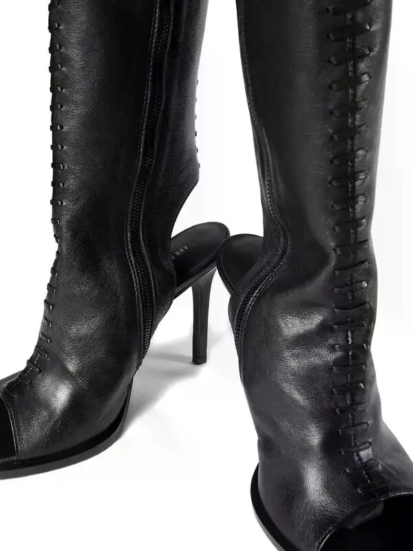 ANN DEMEULEMEESTER Seria Leather Open-toe Pumps