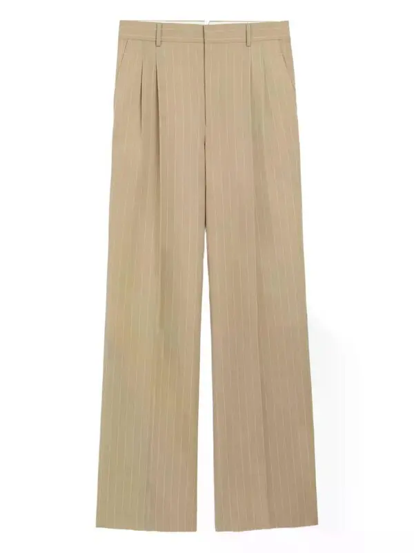AMI Paris Wool Gabardine Wide Leg Trousers