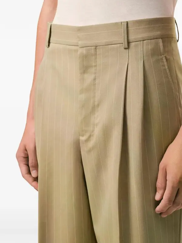 AMI Paris Wool Gabardine Wide Leg Trousers